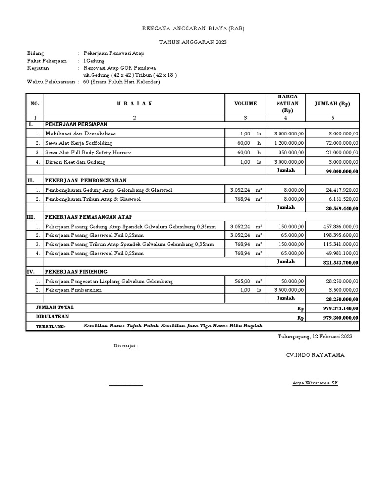 Rab Gor Alternatif 1 | PDF | Griya & Taman | Teknologi & Rekayasa