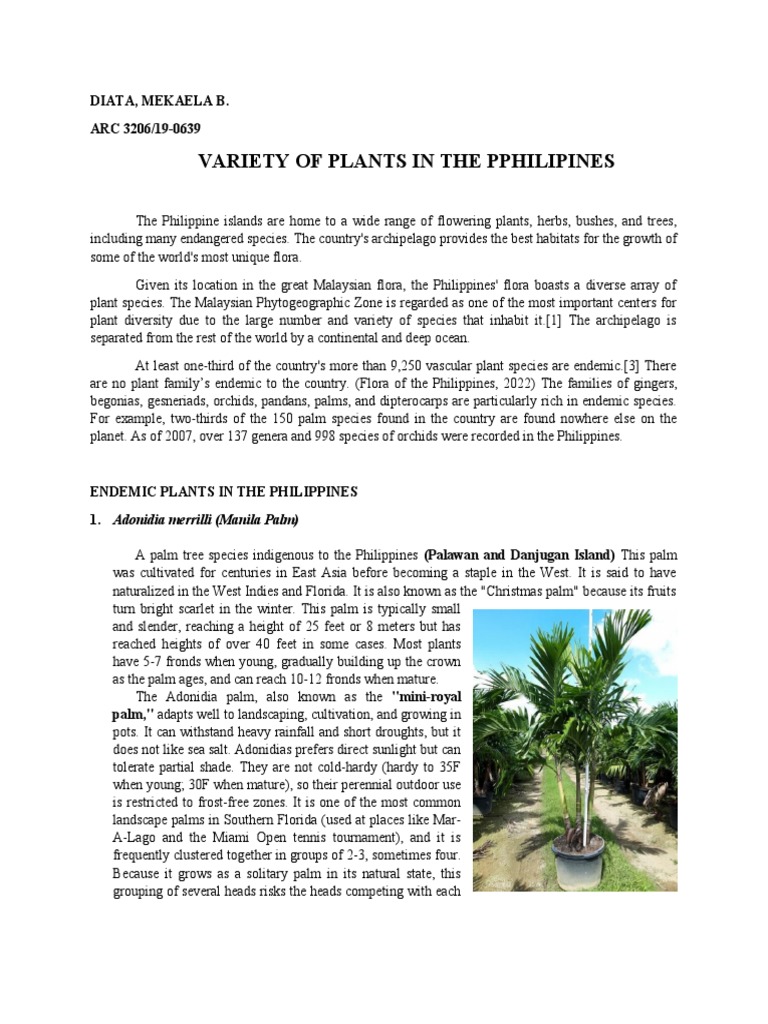 Philippine Endemic Plant Guide | PDF | Botany | Plants