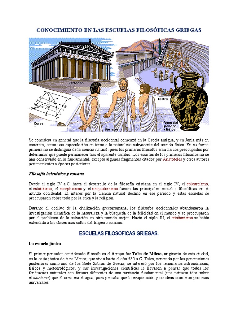 Conocimiento en Las Escuelas Filosóficas Griegas | Descargar gratis PDF ...