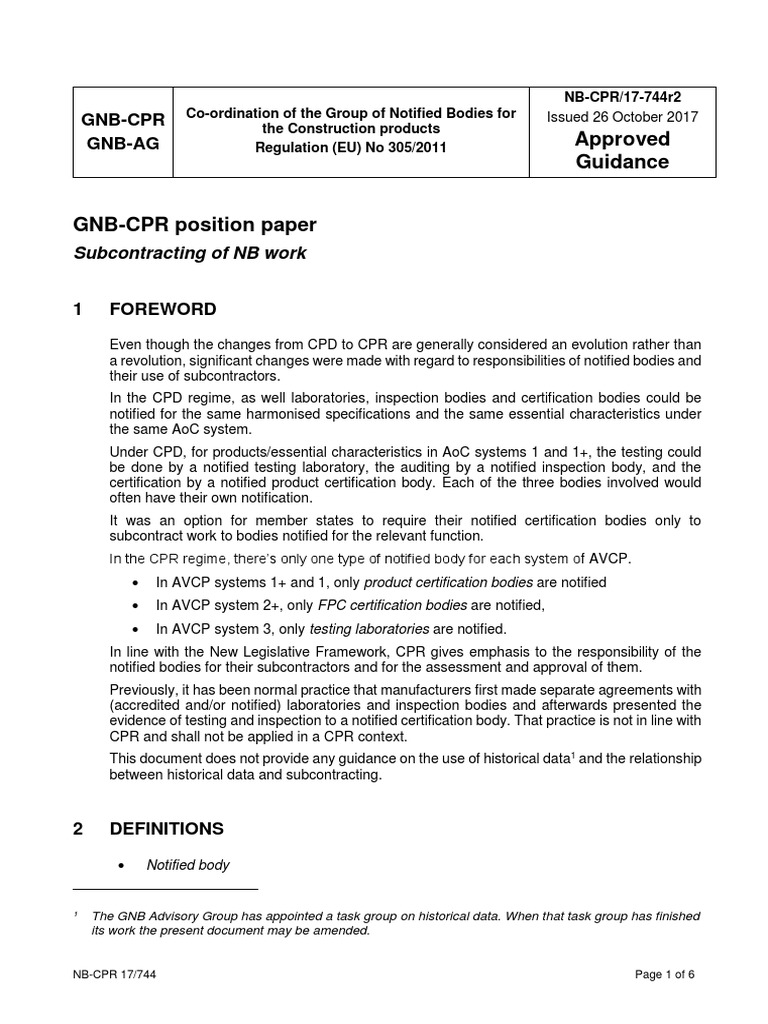 NB-CPR 17-744r2 - Subcontracting of NB Tasks | PDF | Certification ...