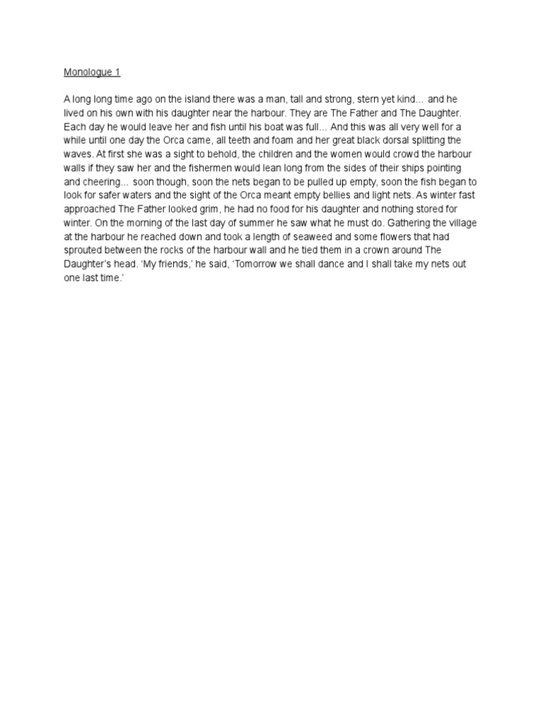 ORCA Audition Monologues-1 | PDF