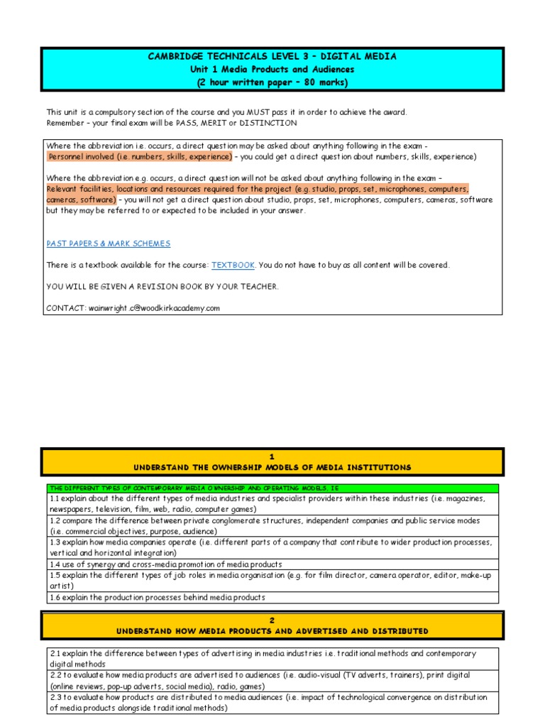 Cambridge Technicals Digital Media Level 3-1520952583 | PDF | Mass Media | Advertising