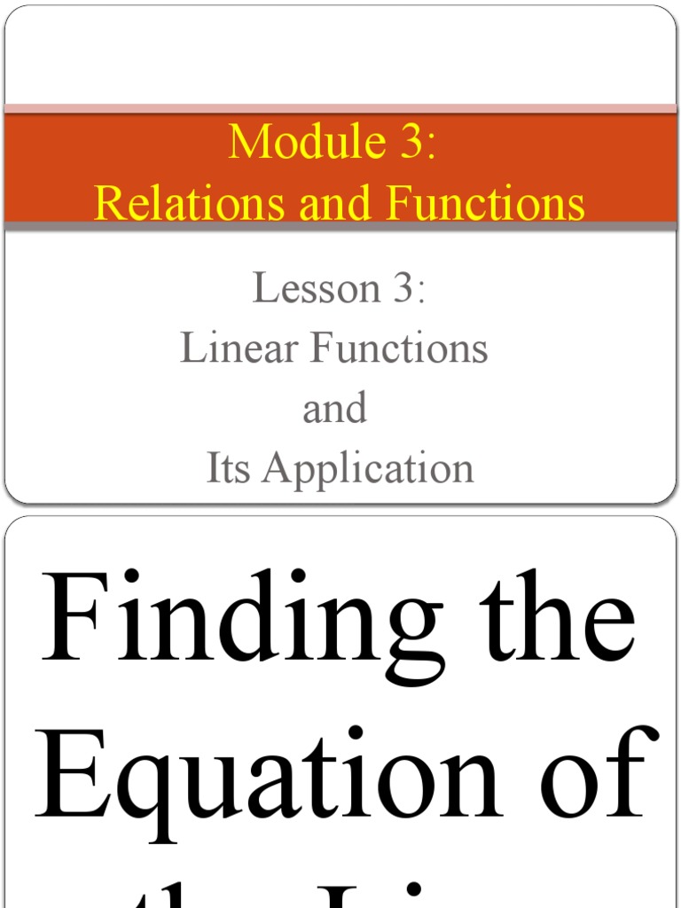 Finding The Equation of The Line | PDF | Teaching Methods & Materials ...