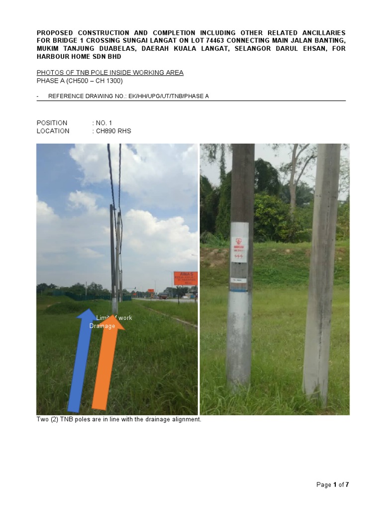 Photos of TNB Pole Inside Phase A Working Area 22june22 | PDF