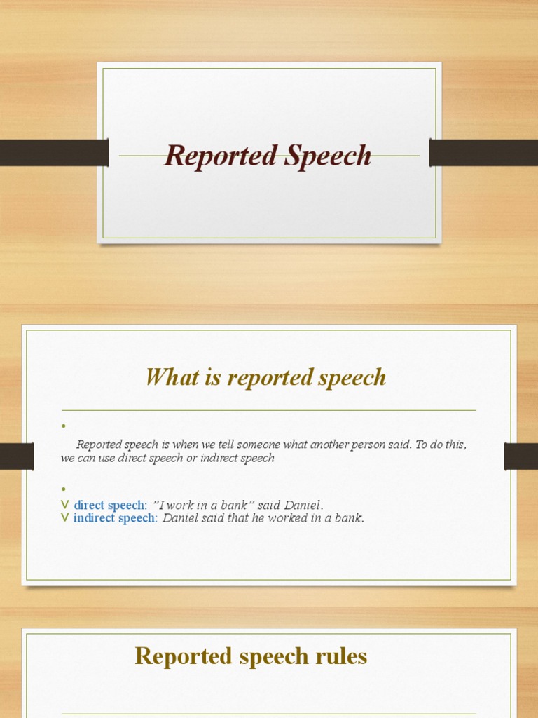 Presentation Reported Speech - Odp | PDF | Career & Growth