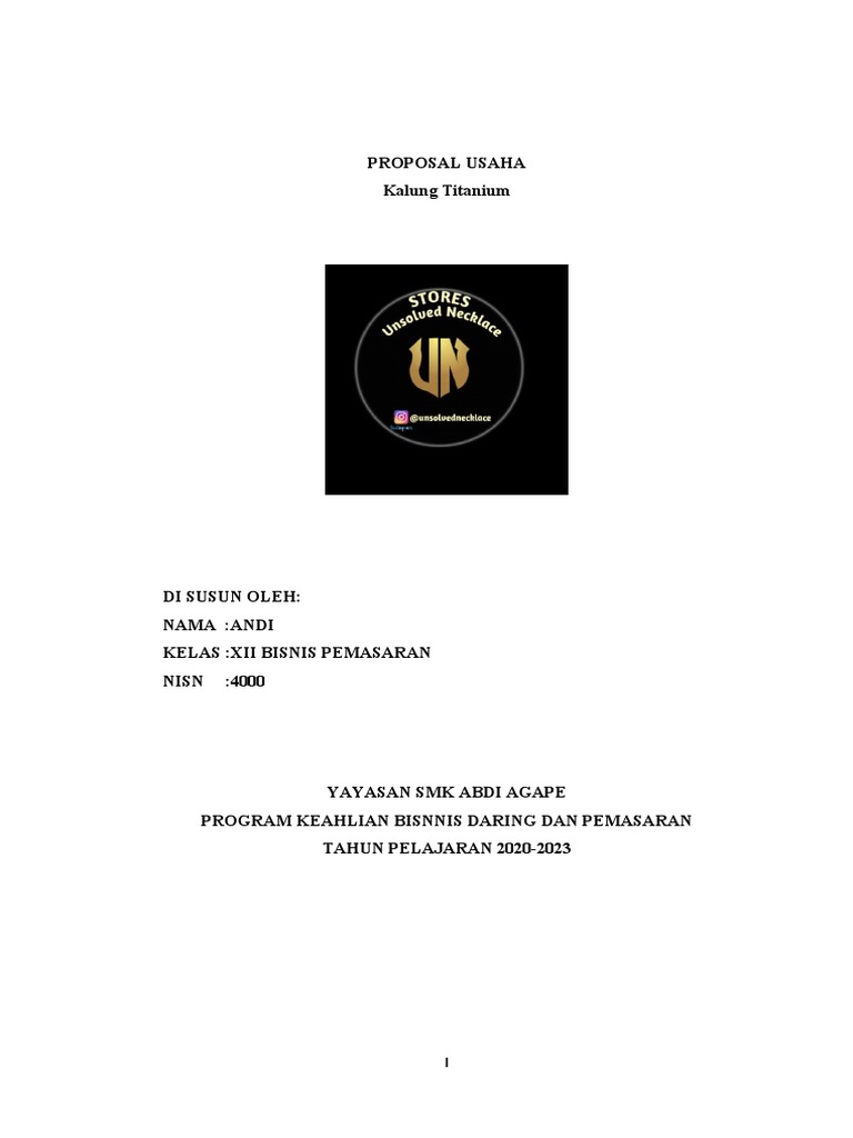 Proposal Usaha | PDF