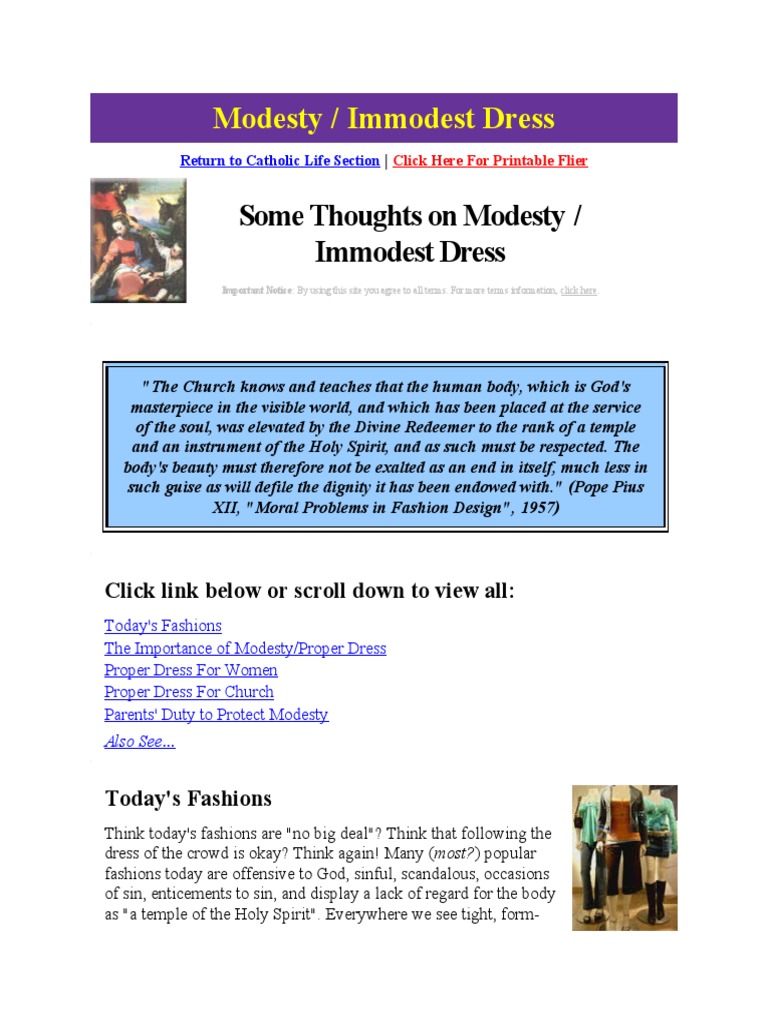 Immodest Dress | Download Free PDF | Modesty | Lust
