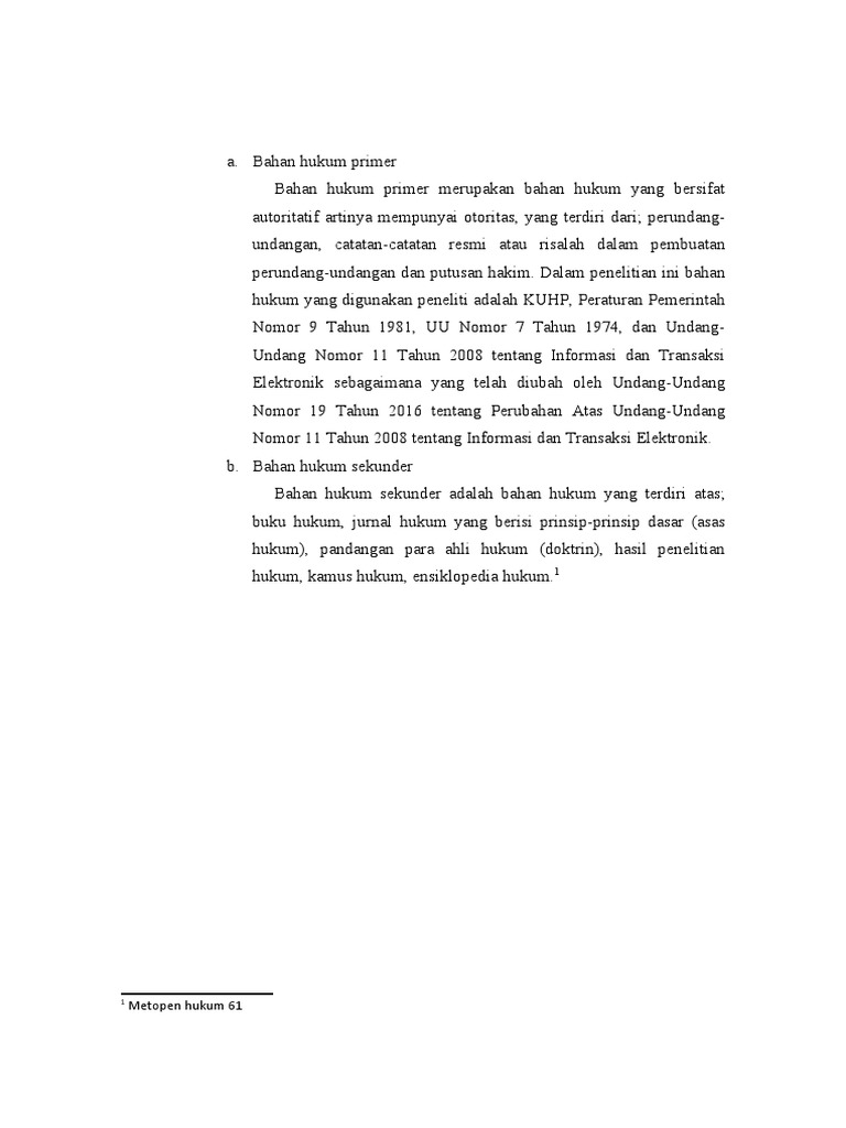 Definisi dan Contoh Bahan Hukum Primer | PDF | Hukum