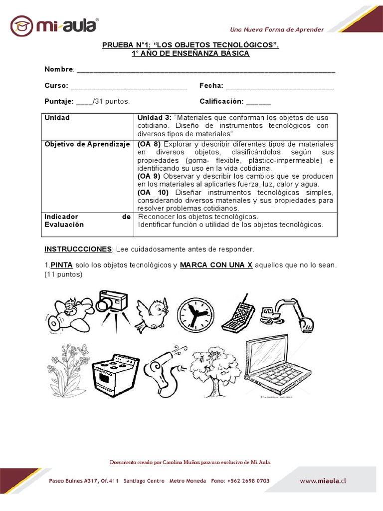 Prueba 1 Los Objetos Tecnologicos 99377 20181117 20180828 155925 | PDF