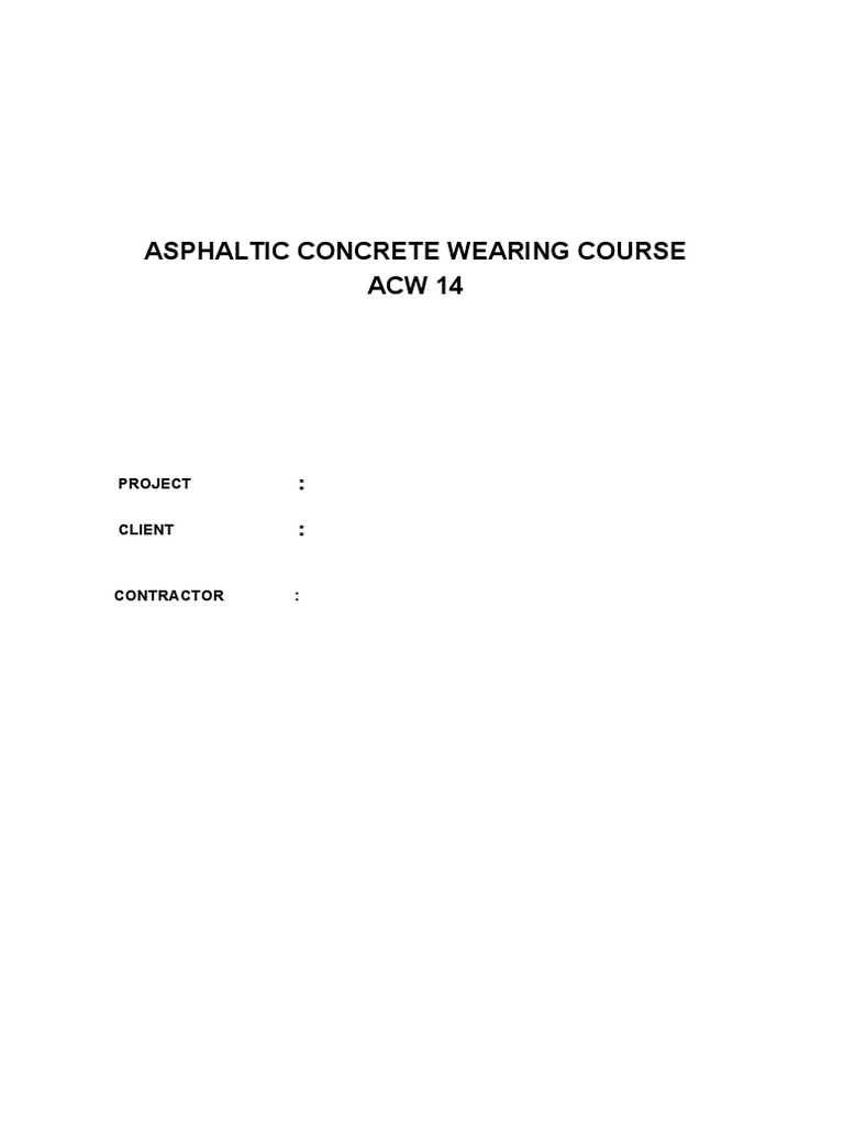 ACW 14 Asphalt Mix Design Specifications | PDF | Asphalt | Concrete