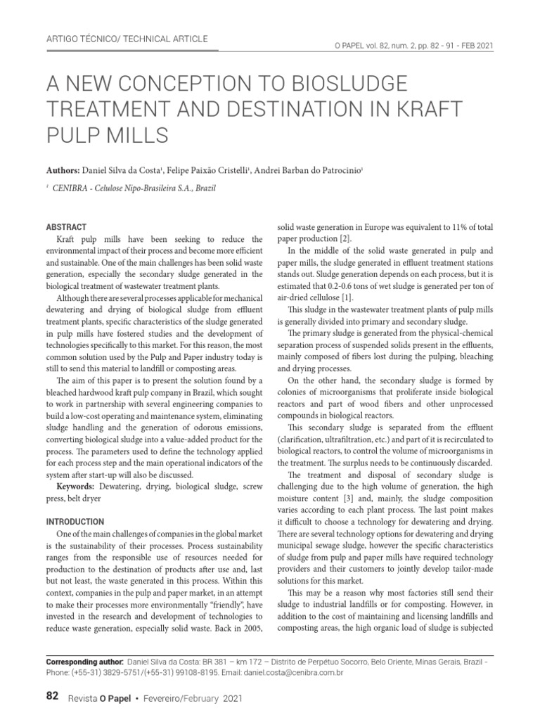 Artigo Cenibra Lodo Biológico 02 - 2021 | PDF | Sewage Treatment | Pulp ...