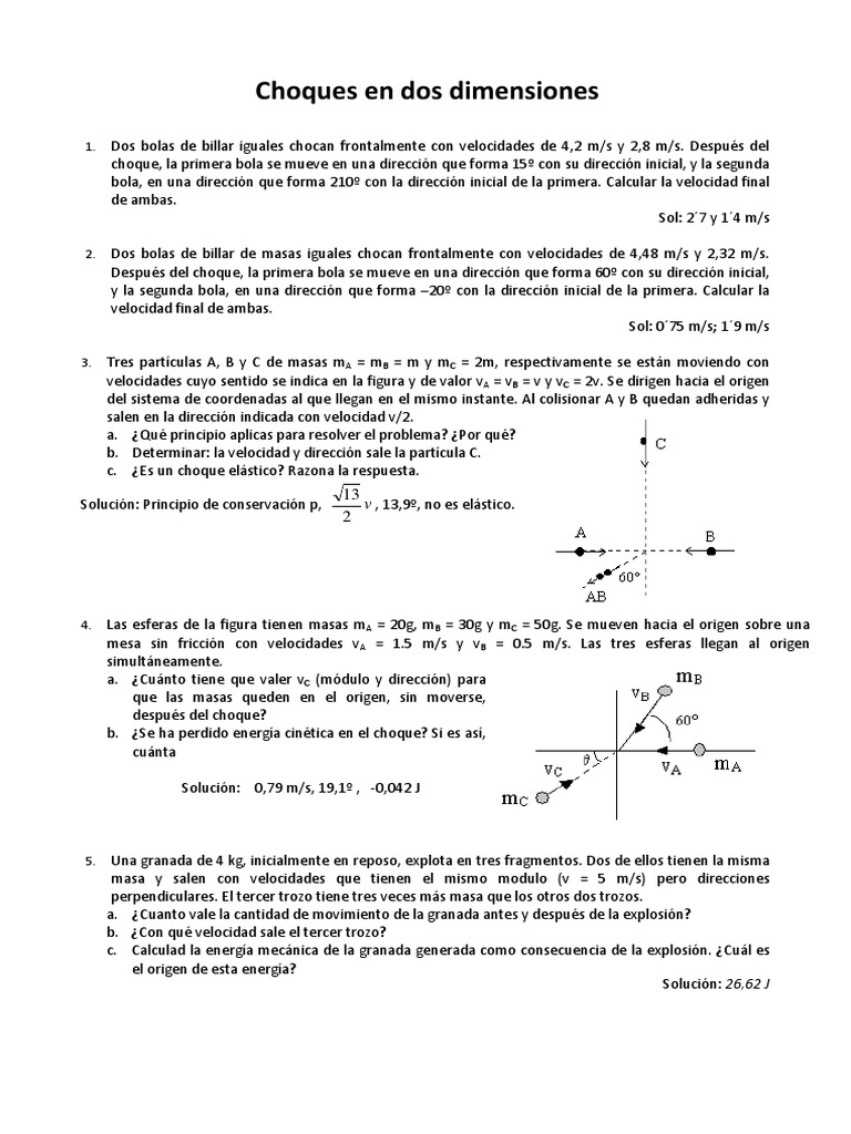 Choques en 2 Dimensiones | PDF | Ingeniería mecánica | Cantidades fisicas