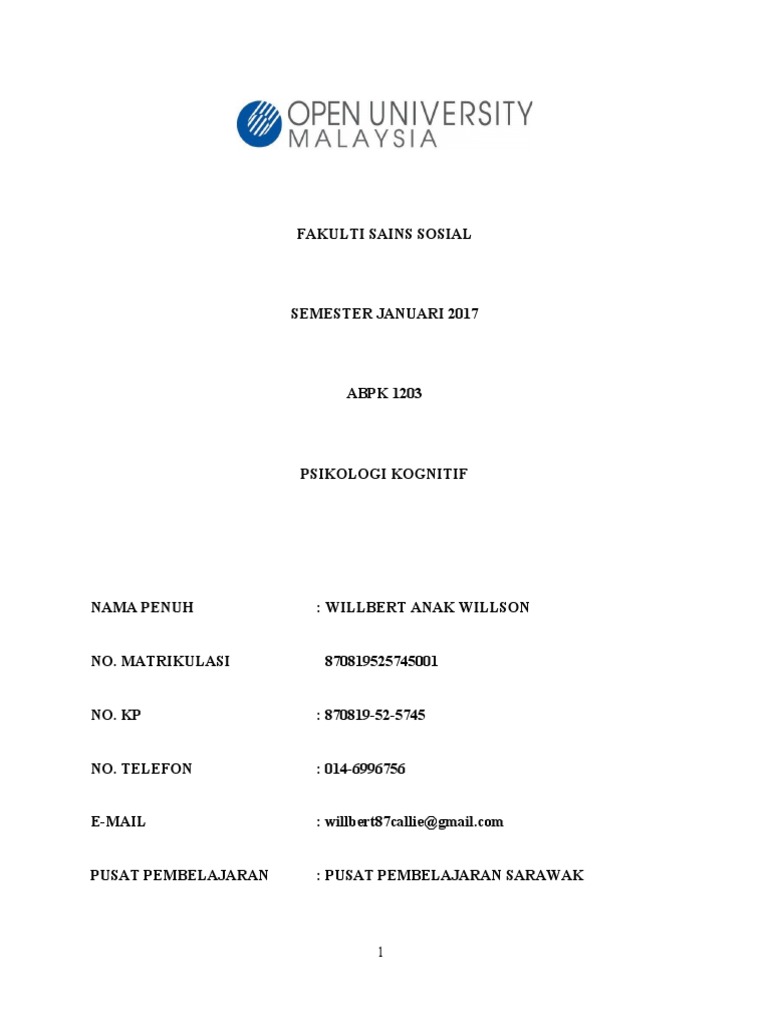 Willbert Psikologi Kognitif | PDF