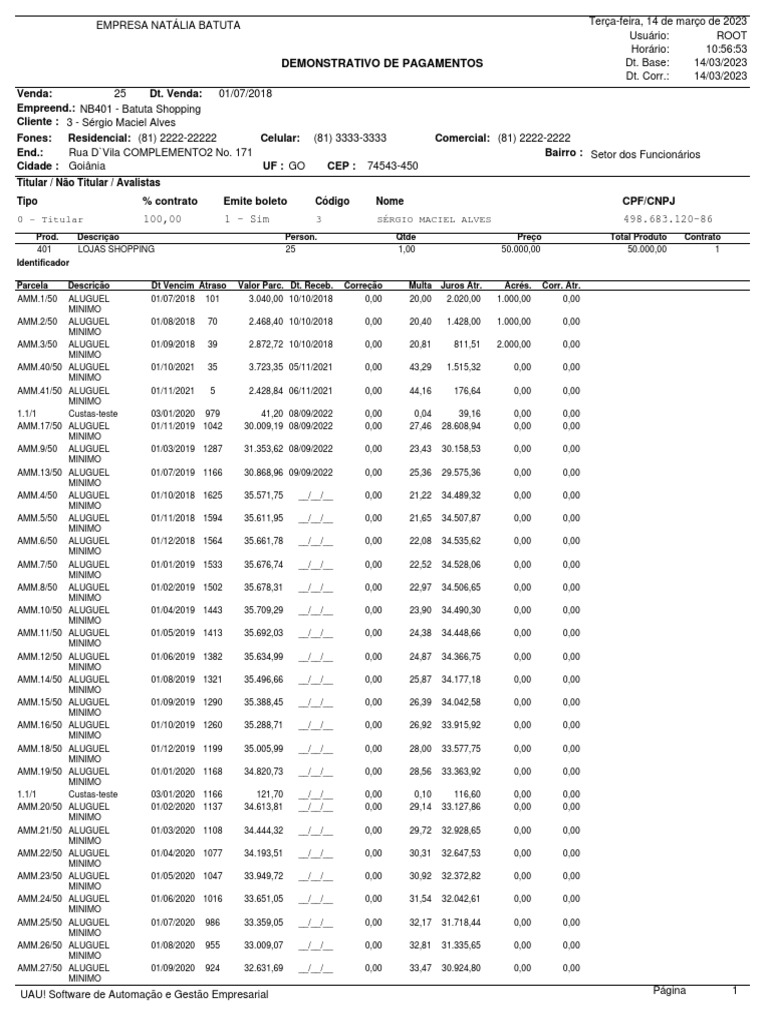 Relatório Demonstrativo de Pagamentos | PDF