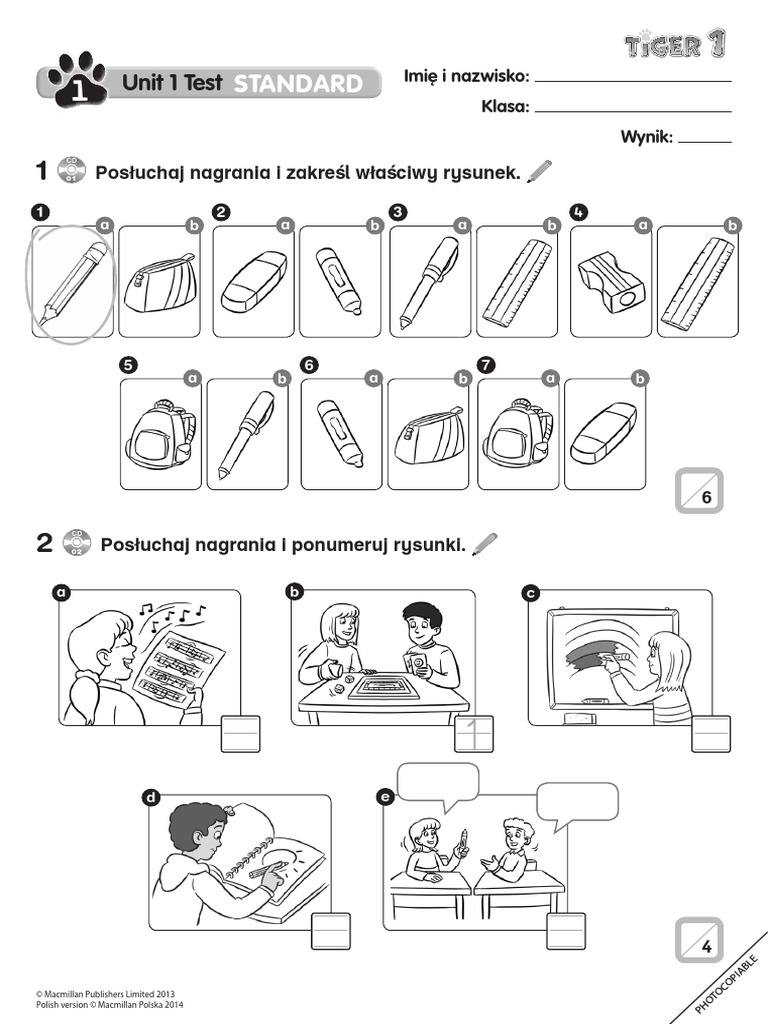 Unit 1 Test STANDARD Tiger 1 | PDF