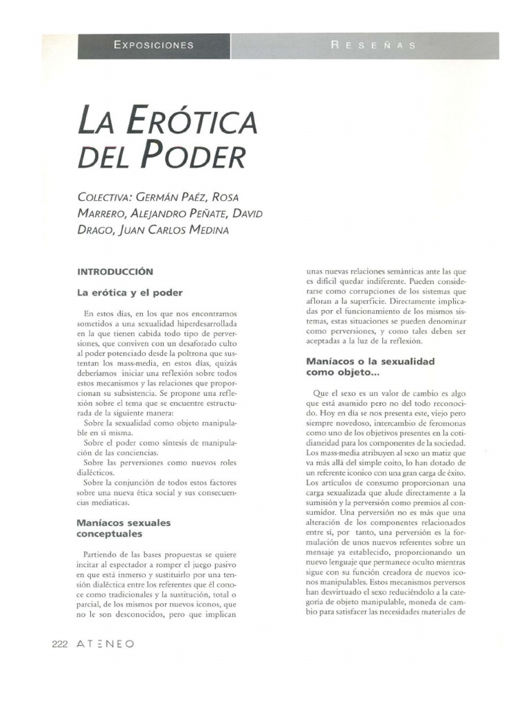 Erotica Del Poder PDF | PDF