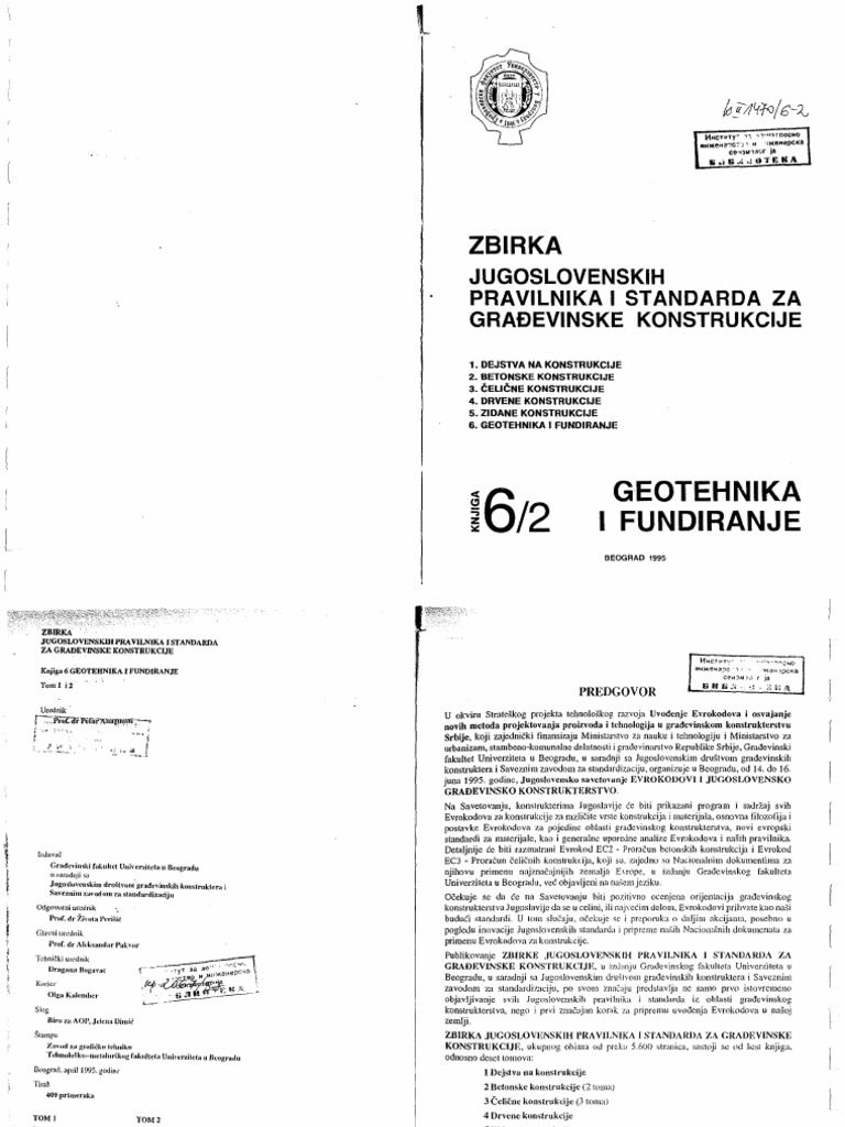 Geotehnika I Fundiranje (Srpskohrvatski-Engleski-Francuski) PDF | PDF