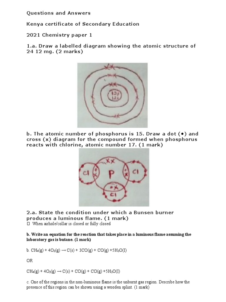 Questions and Answers Chem Paper 1 2021 | PDF | Sodium | Chemical Reactions Questions and Answers Chem Paper 1 2021 | PDF | Sodium | Chemical Reactions