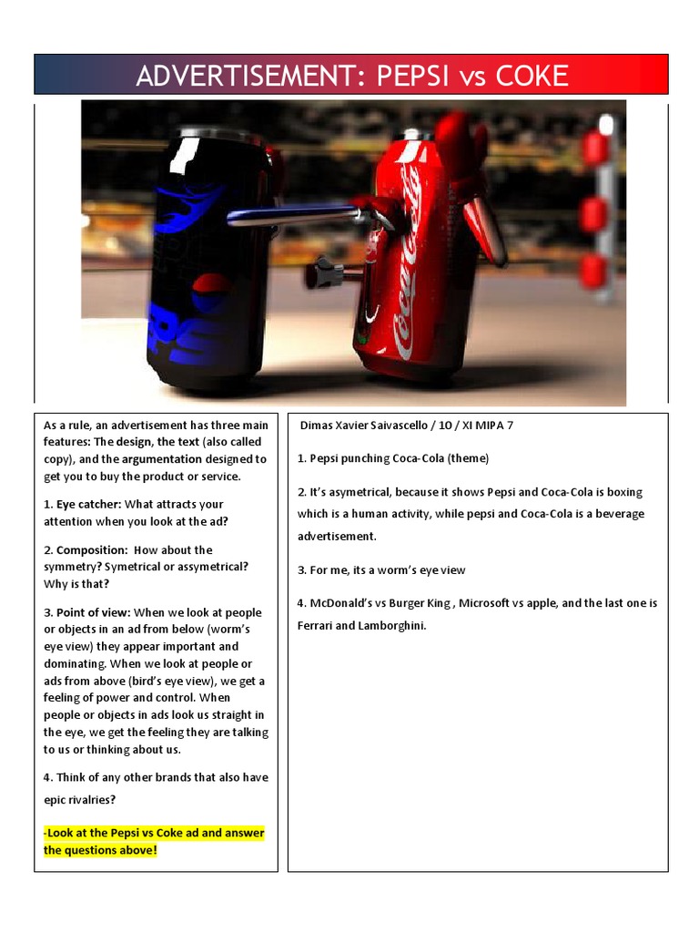 Dimas Xavier Pepsi Vs Coca Cola Pdf Pdf