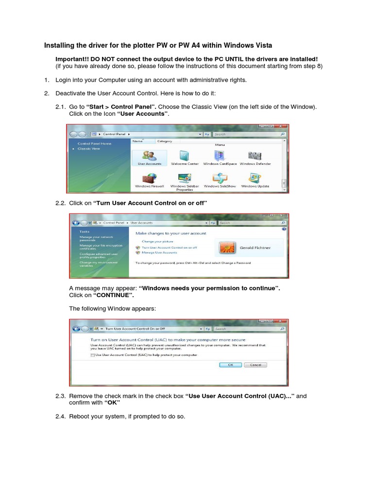 Installing The Plotter Driver in Windows Vista | PDF | Microsoft Windows | Windows Vista