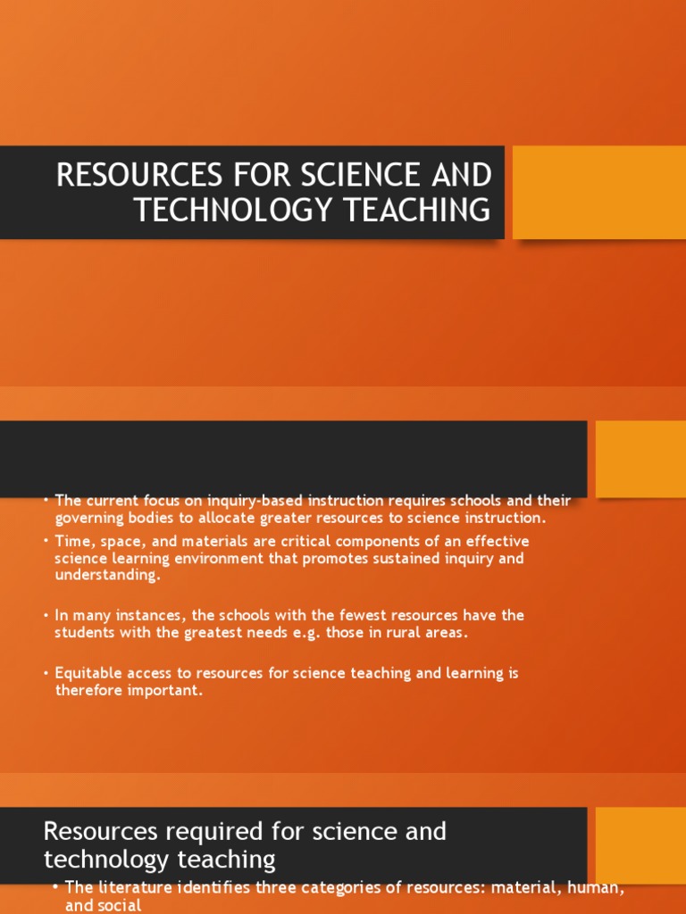 Resources For Science and Technology Teaching | PDF | Teachers | Schools