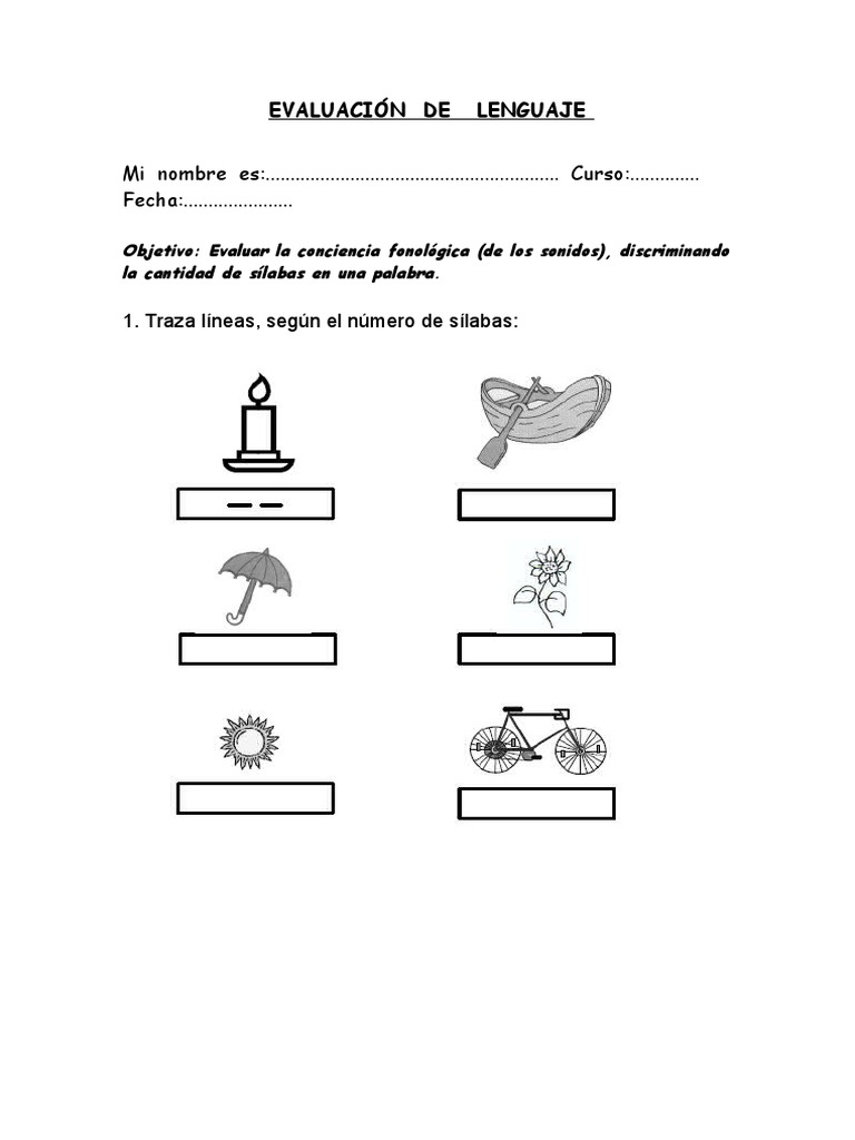 Evaluación de la conciencia fonológica: Discriminando el número de ...
