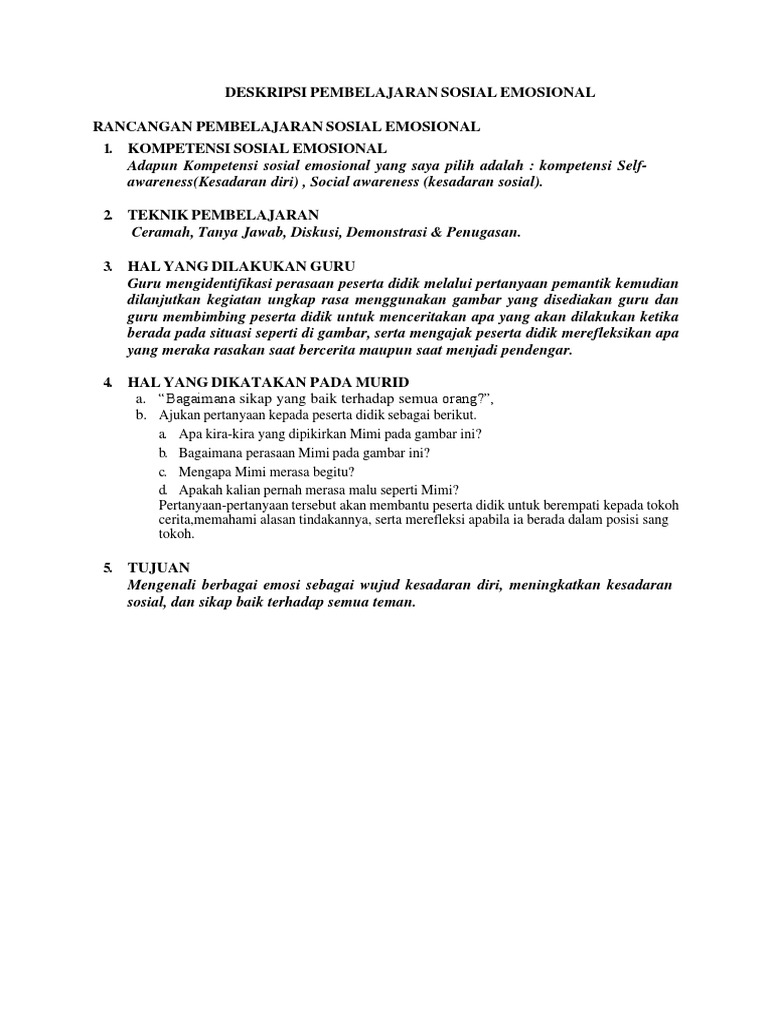 Demonstrasi Kontekstual Topik 1 SEL | PDF