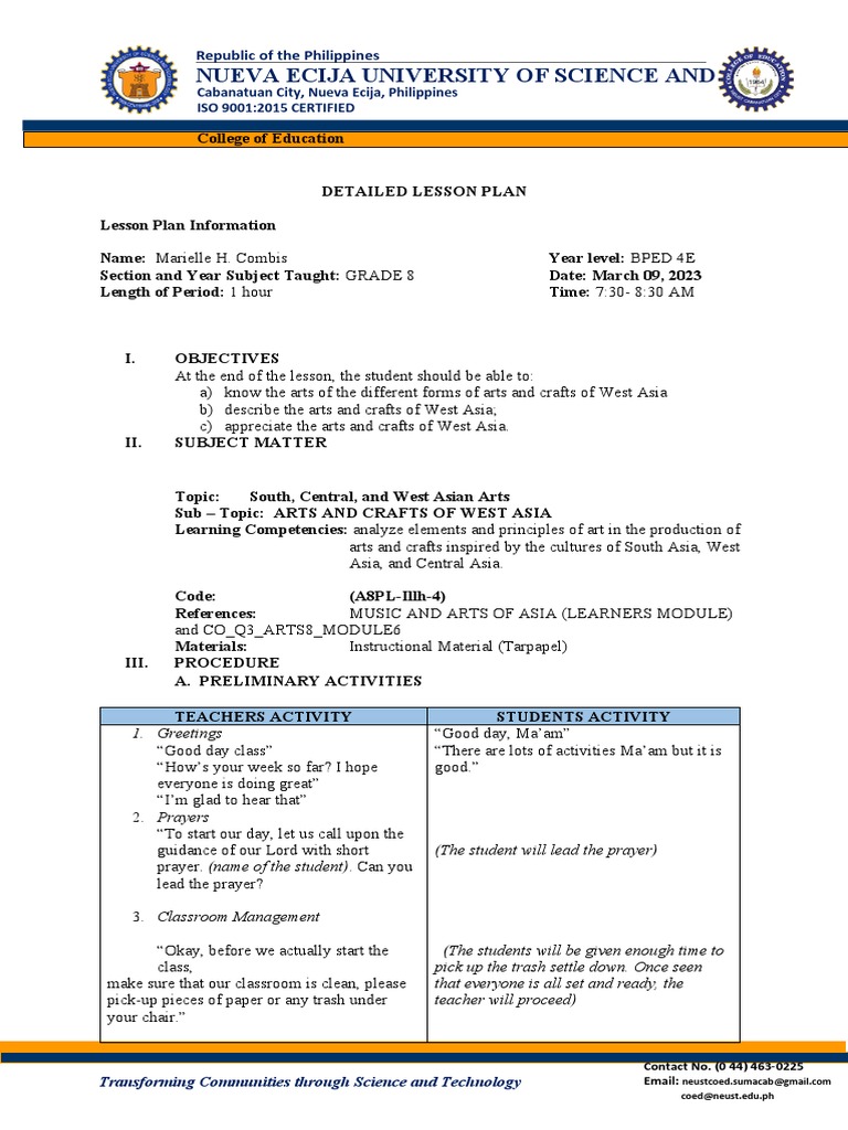 DLP Grade 8 Lesson 6 (Arts and Crafts of West Asia | PDF | Hellenistic ...