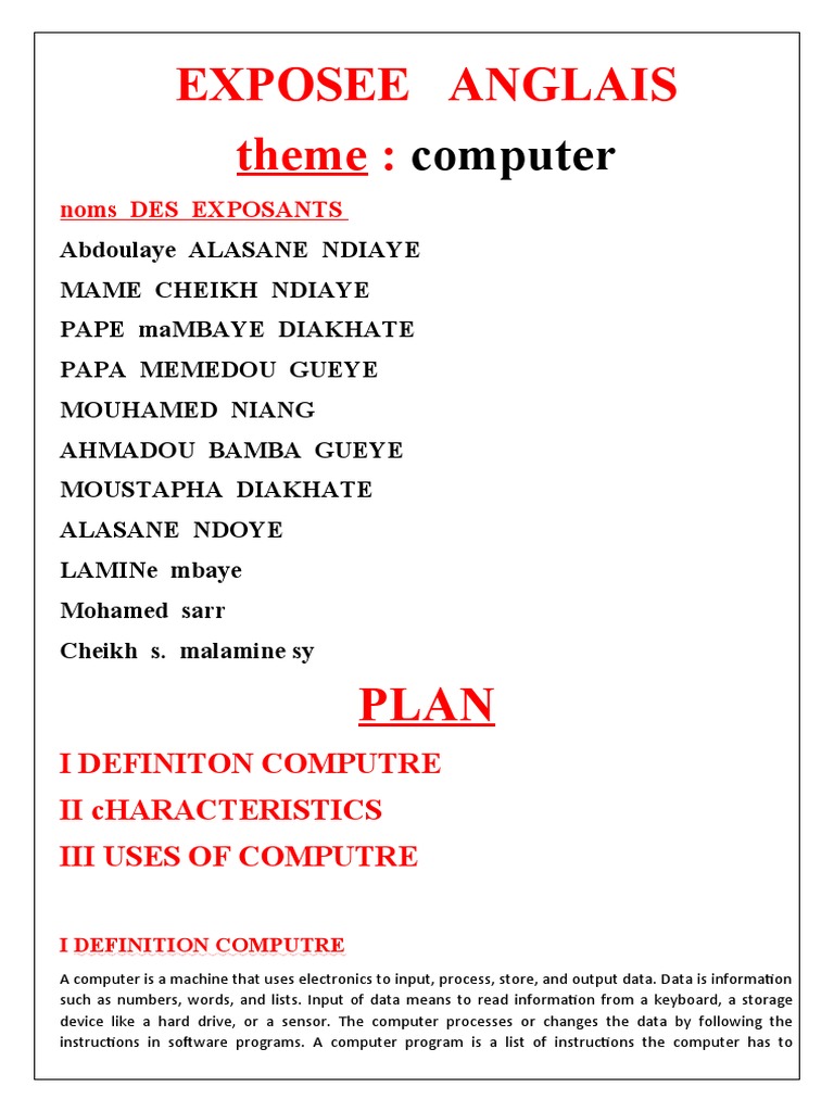 Introduction à l'ordinateur en anglais | PDF | Programmation ...