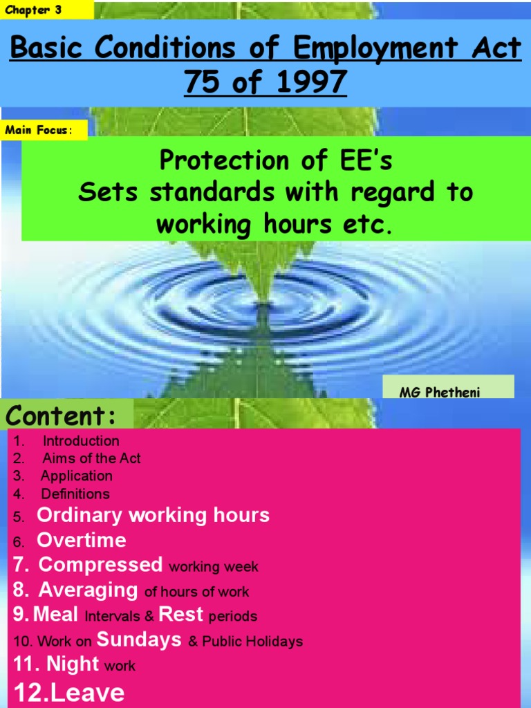 Basic Conditions of Employment Act 75 of 1997 | PDF | Employment ... Basic Conditions of Employment Act 75 of 1997 | PDF | Employment ...