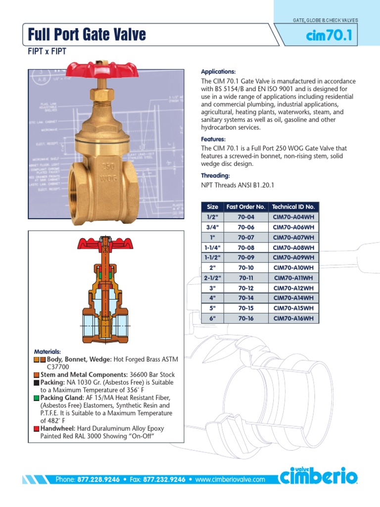 Ficha Técnica Válvula Compuerta | PDF | Valve | Materials