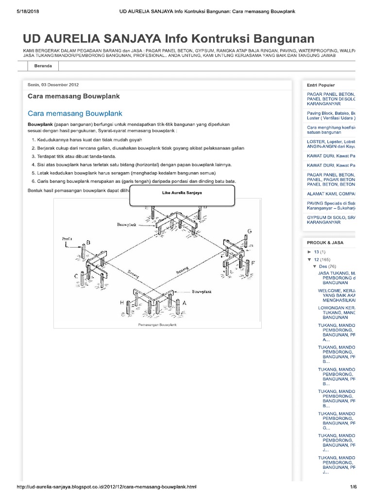 Cara Memasang Bouwplank | PDF