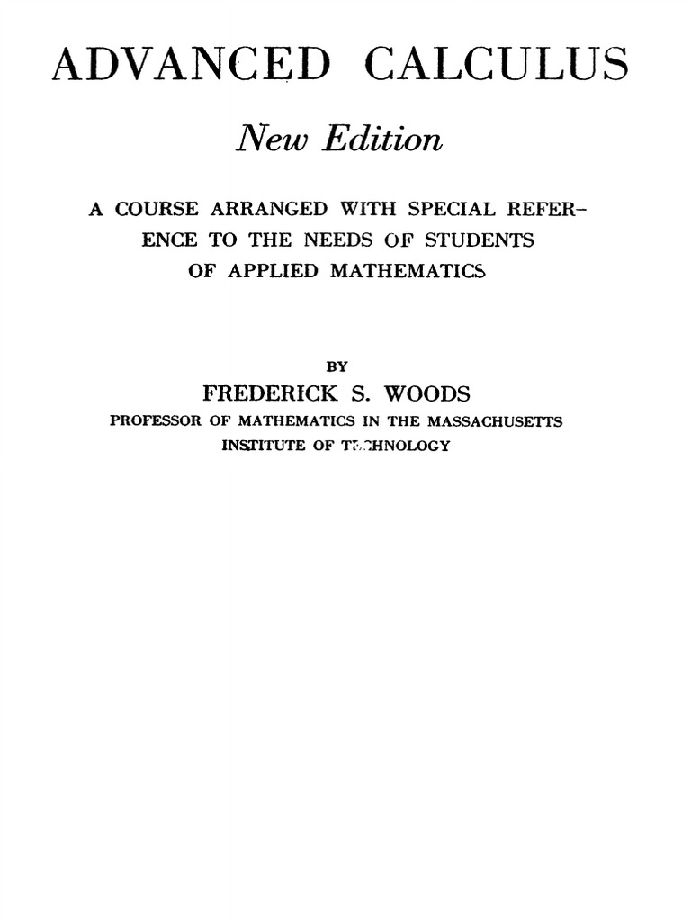 Advanced Calculus New Ed by Woods PDF | PDF