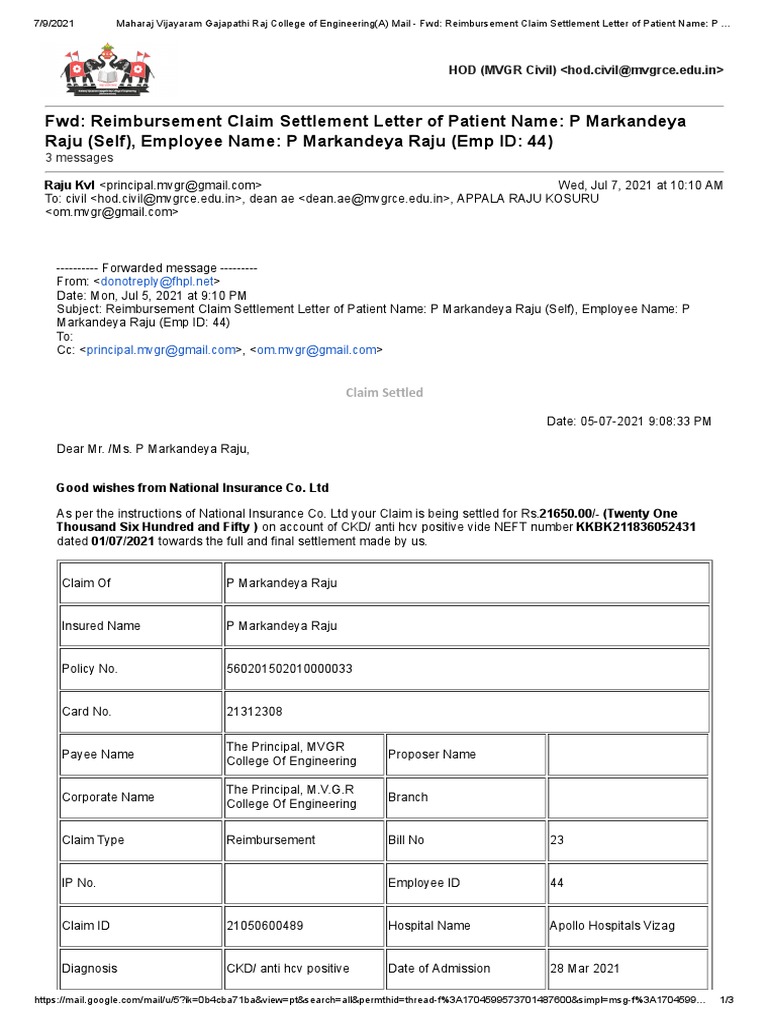 4 FHPL 07072021 Reimbursemet | PDF | Service Industries