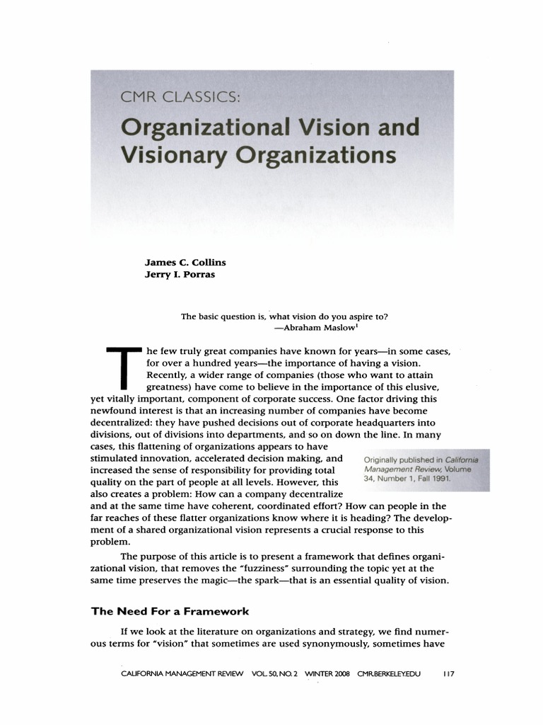 Organizational Vision and VisionaryOrganizations | PDF | Hewlett ...