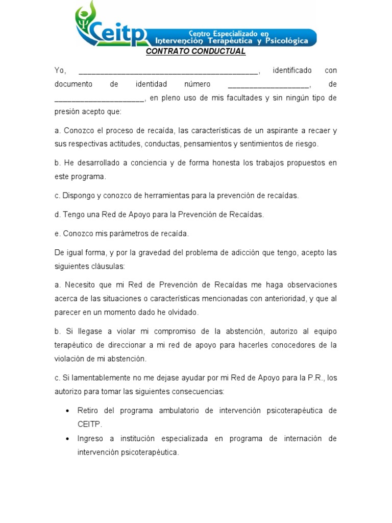 Contrato Conductual | PDF