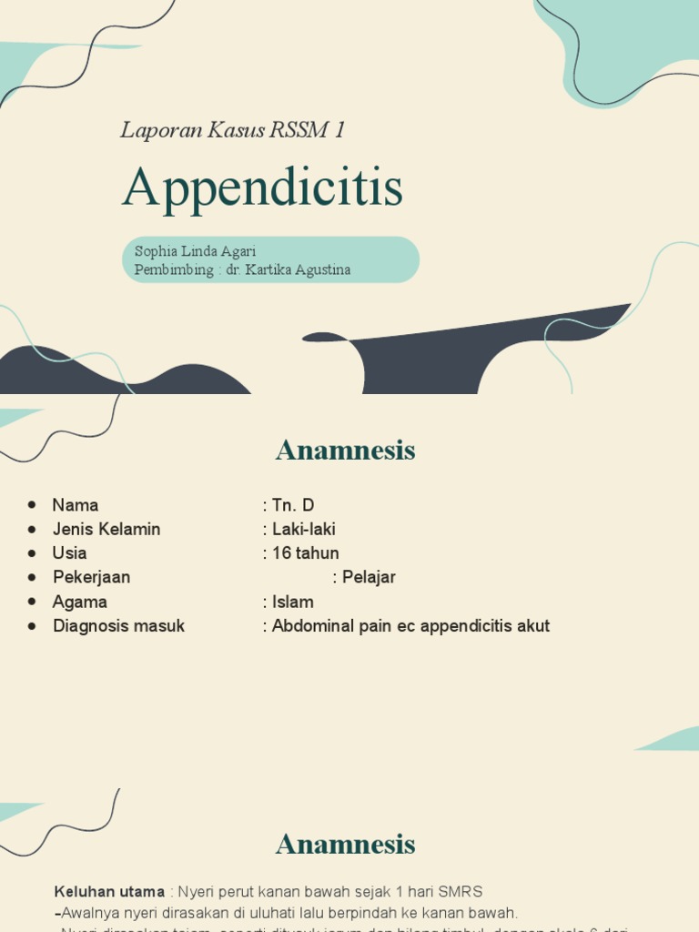 Laporan Kasus 1 - Appendicitis | PDF