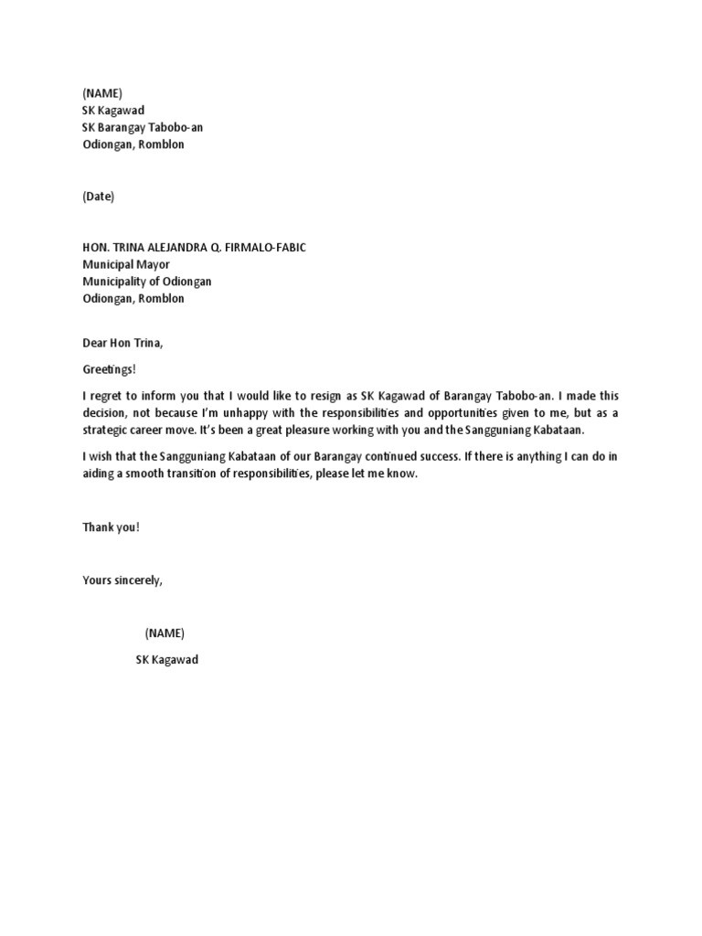 Resignation Letter | PDF
