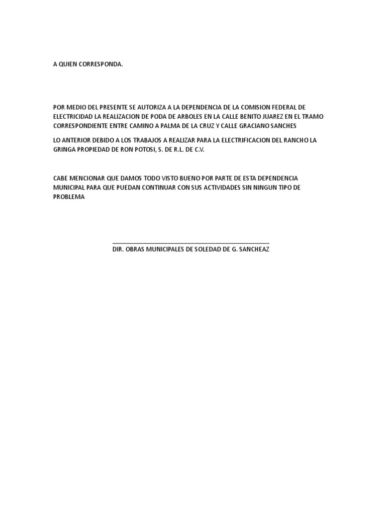 Escrito para Cfe | PDF