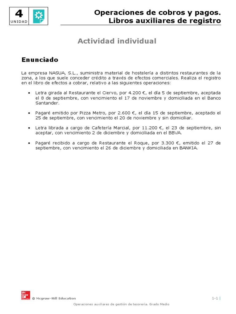 Ejercicios Letras Bancarias | PDF