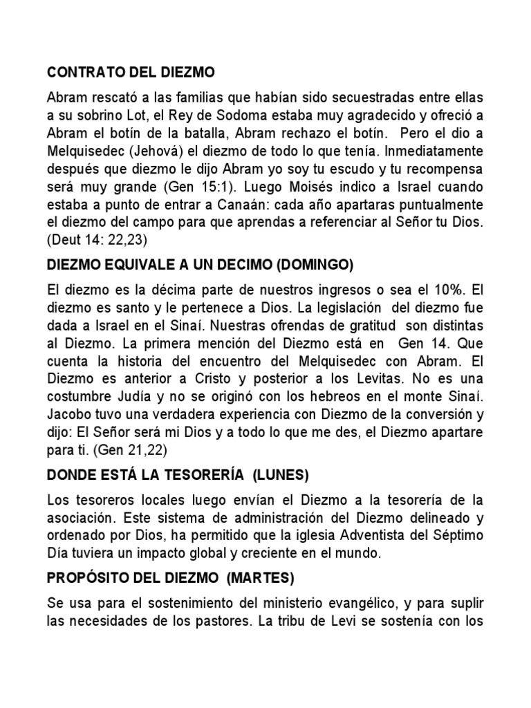 Contrato Del Diezmo | PDF | Diezmo | Abrahán
