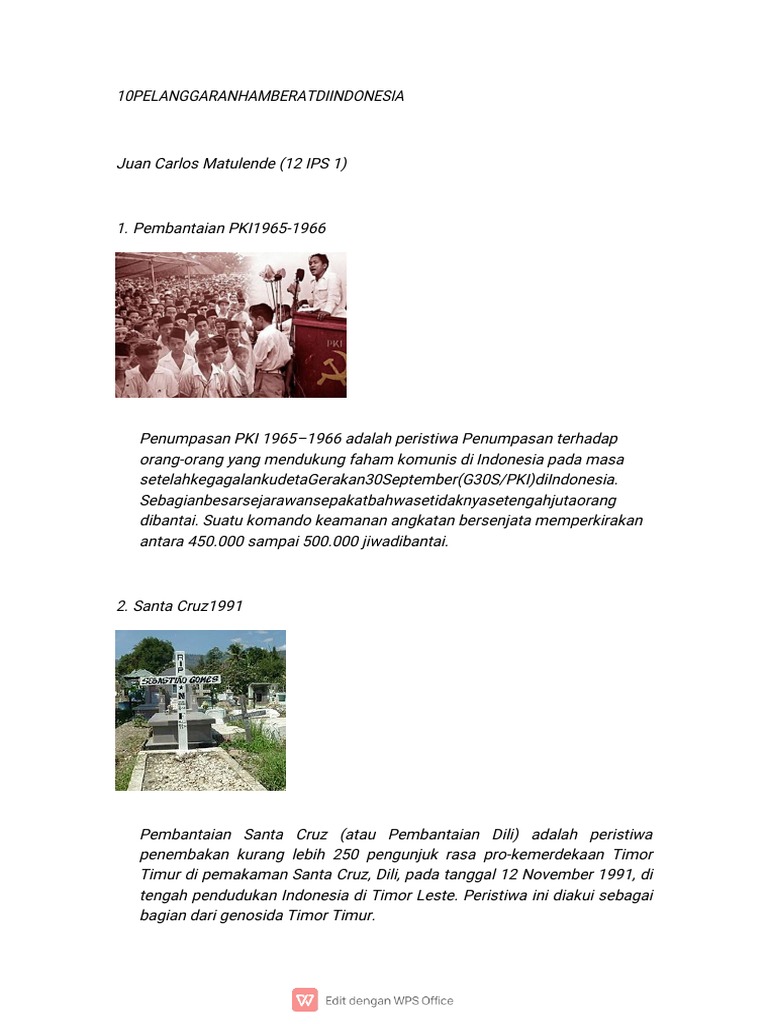 Contoh Pelanggaran HAM Berat di Indonesia | PDF