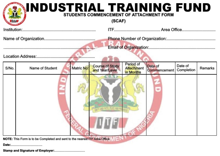 Itf Scaf Form PDF | PDF