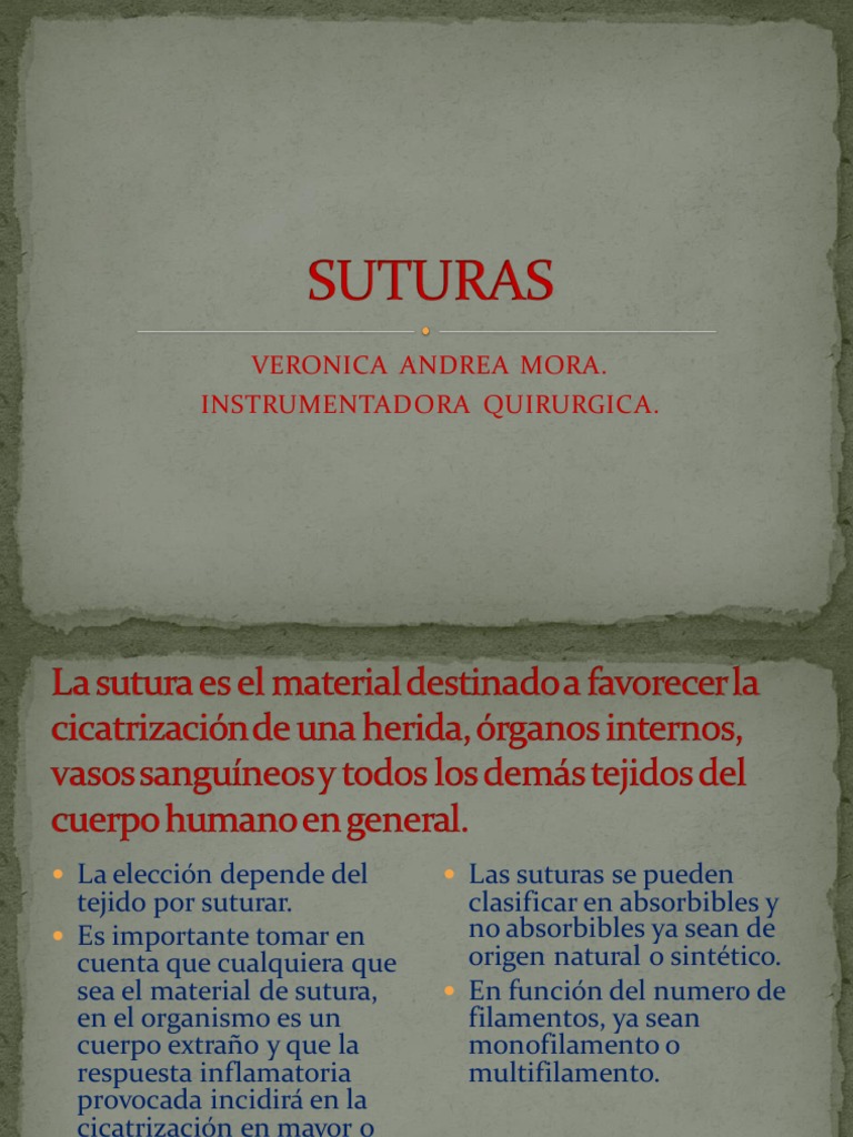 SUTURAS | PDF | Fibra sintética | Sutura Quirúrgica