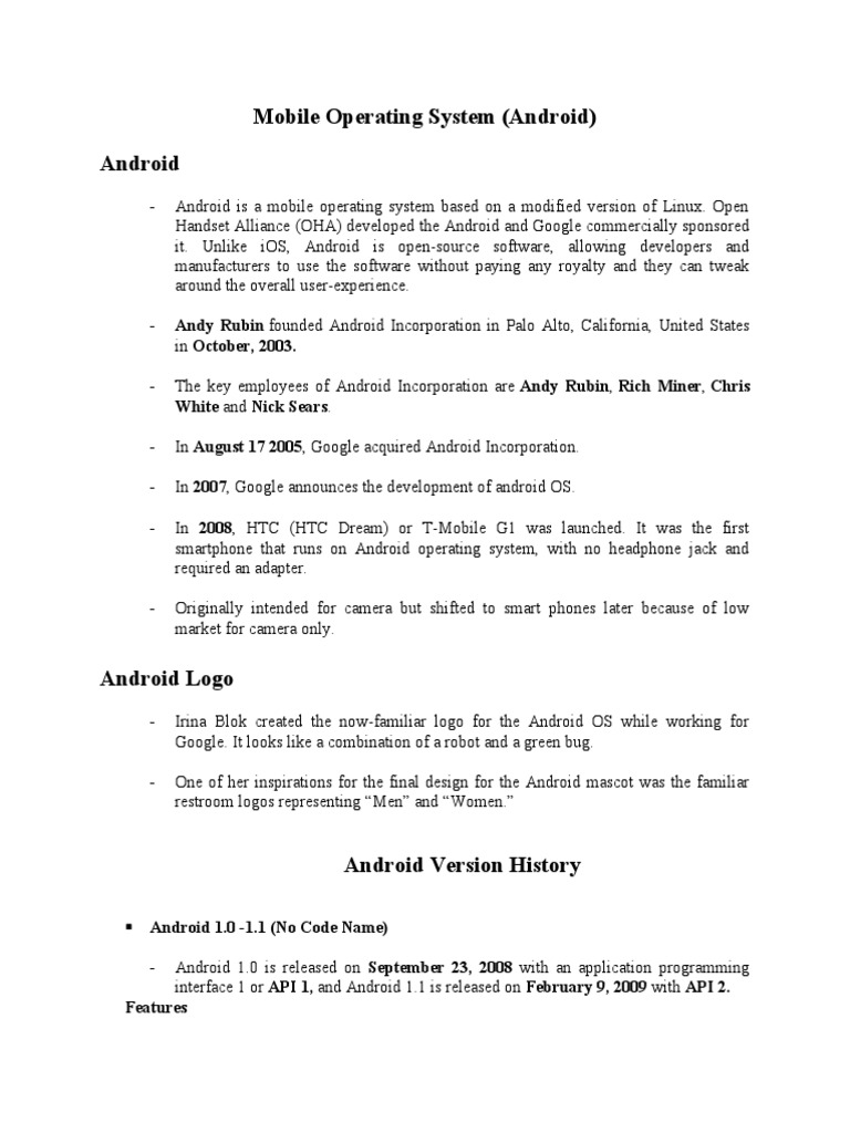 Mobile Operating System Pdf Android Operating System Tablet Computer