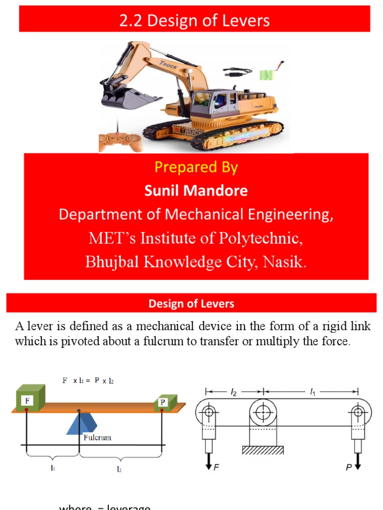 Design of Levers | Download Free PDF | Lever | Stress (Mechanics)