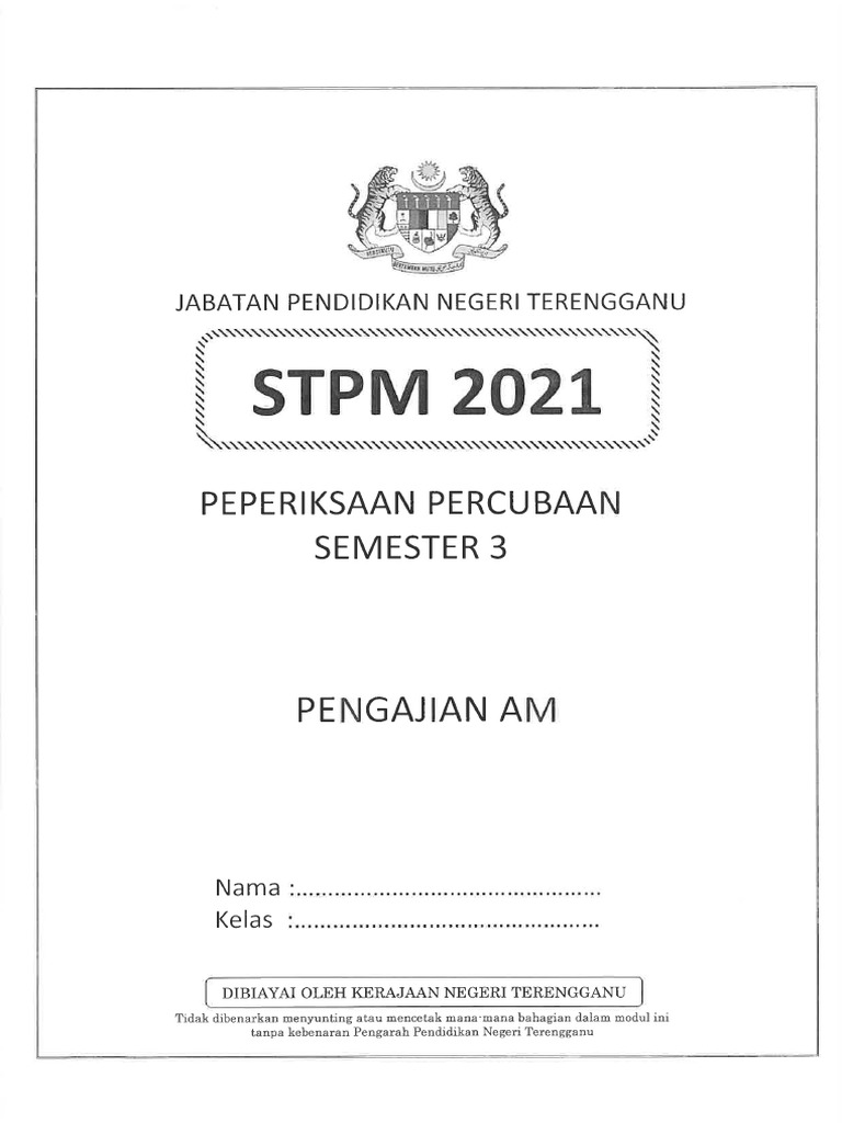STPM S3 2021 - Pengajian Am | PDF