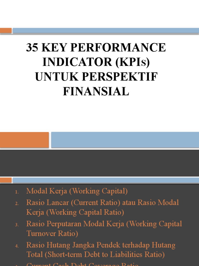35 KEY PERFORMANCE INDICATOR (KPIs) | PDF | Finance & Money Management