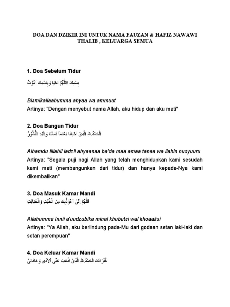 Doa Dan Dzikir | PDF