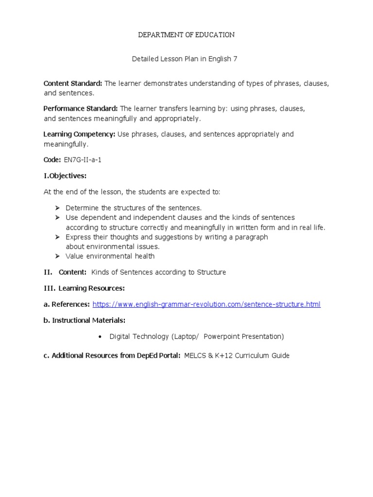 Kinds of Sentences According To Structure | Download Free PDF | Clause ...